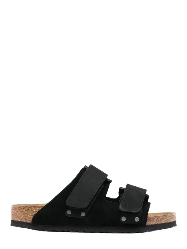 BIRKENSTOCK Uji Leather Slides - Black