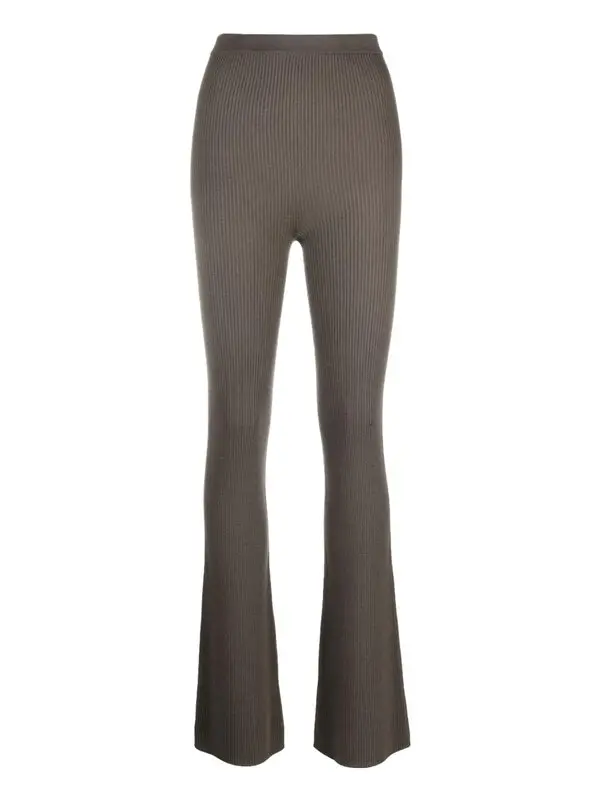 Rick Owens Ribbed Flared Trousers - Brown