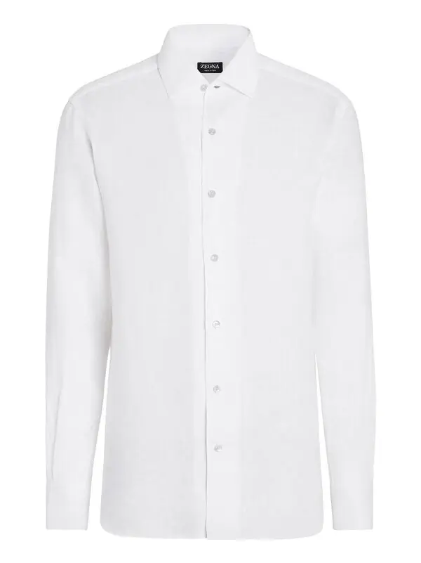 Zegna Long-sleeve Linen Shirt - White