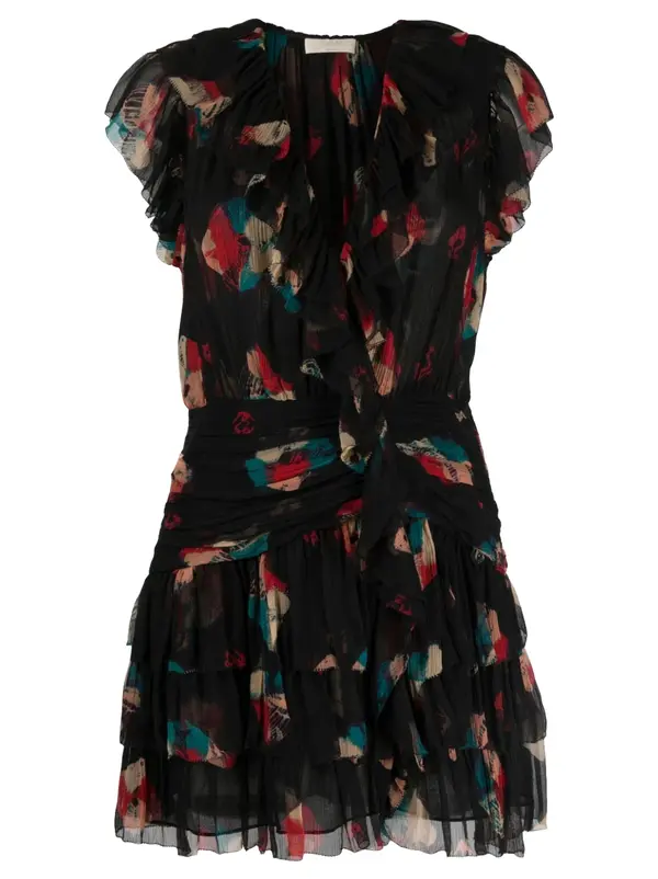 Ulla Johnson Zina Graphic-print Minidress - Black
