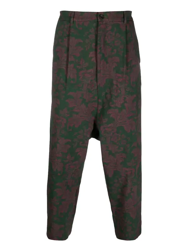 PIERRE-LOUIS MASCIA Floral-print Trousers - Green