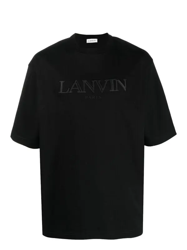 LANVIN Logo-appliqué Cotton T-shirt - Black
