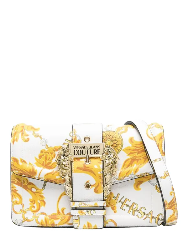 Versace Baroque Print Satchel Bag - White