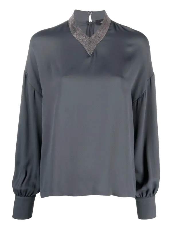 Fabiana Filippi Bead-embellished Blouse - Grey