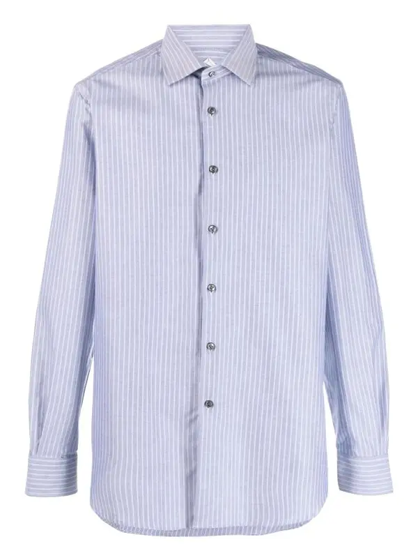 Pal Zileri Pinstripe Cotton Shirt - Blue
