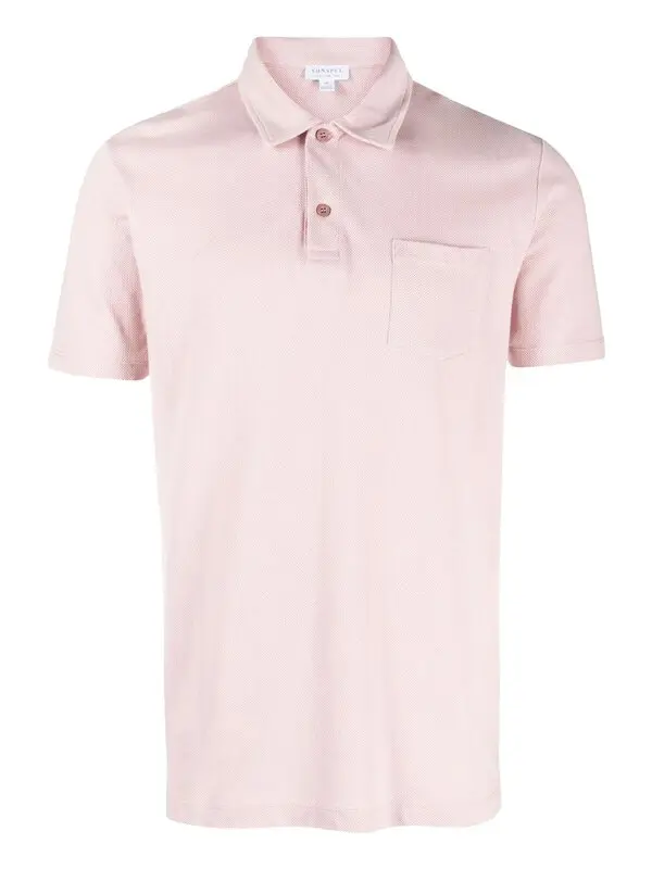 Sunspel Riviera Cotton Polo Shirt - Pink