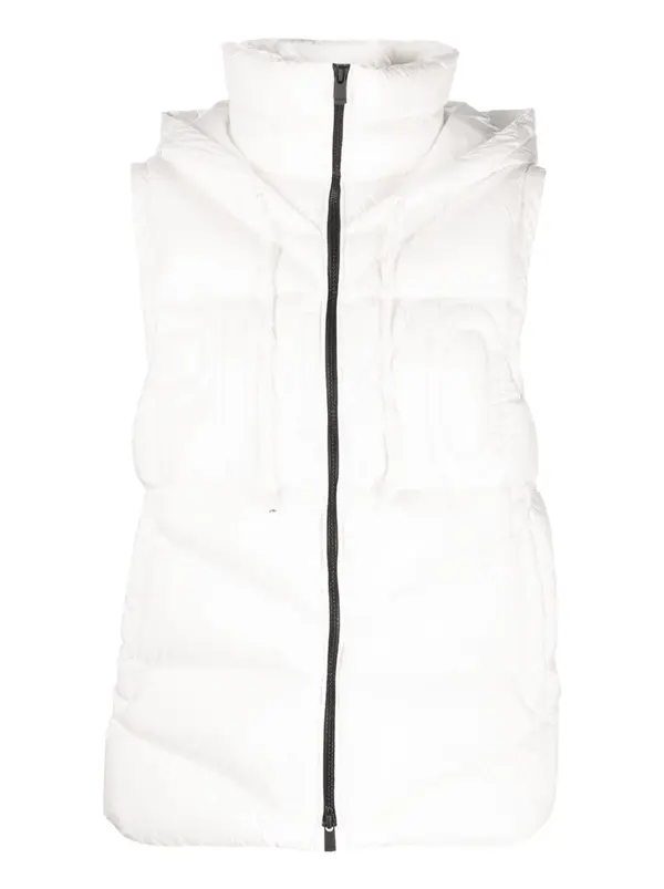 Pinko Padded Waistcoat With Detachable Hood - White