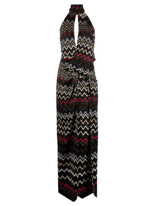 Missoni Zigzag Halterneck Maxi Dress - Black