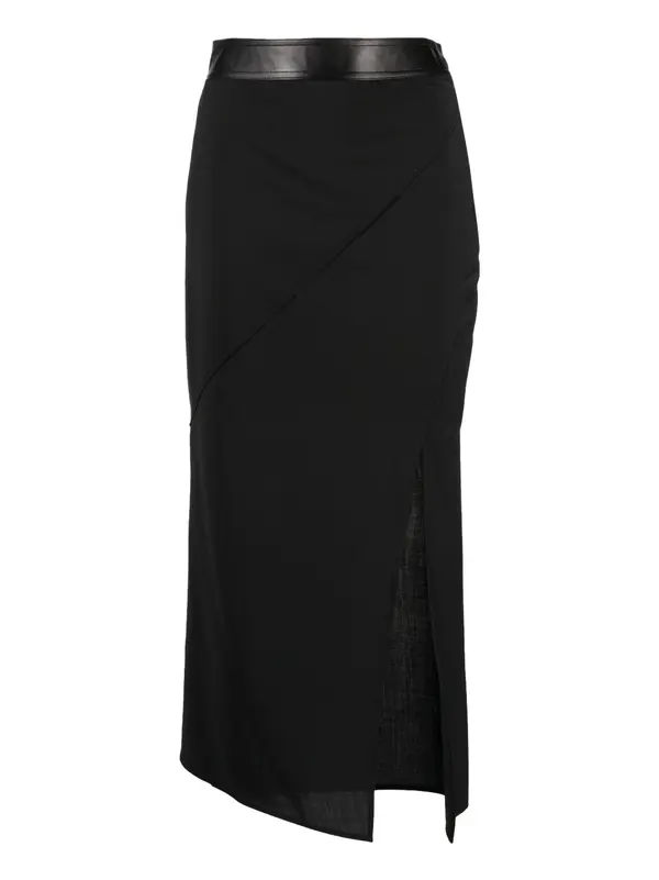 Helmut Lang Panelled Midi Skirt - Black