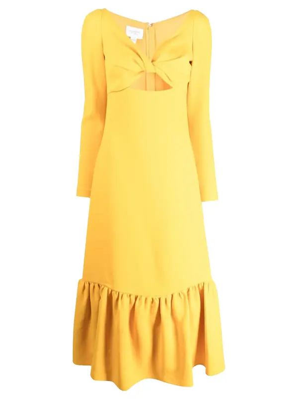 Giambattista Valli Twist-front Midi Dress - Yellow