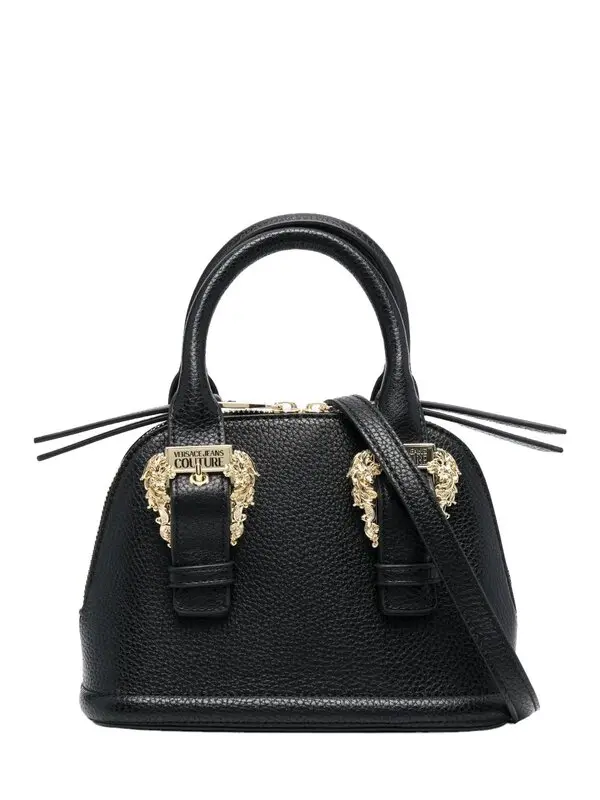 Versace Baroque-buckle Faux-leather Tote - Black