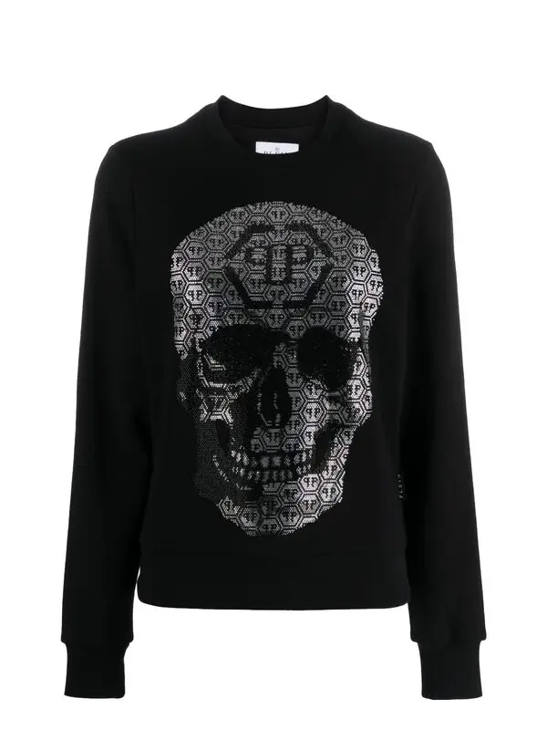 Philipp Plein 3d Skull-embellished Sweatshirt - Black