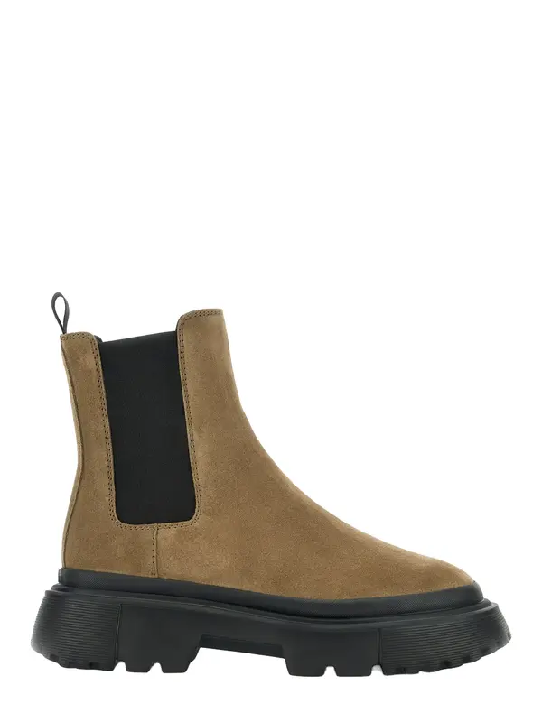 Hogan Chunky-sole Suede Chelsea Boots - Neutrals