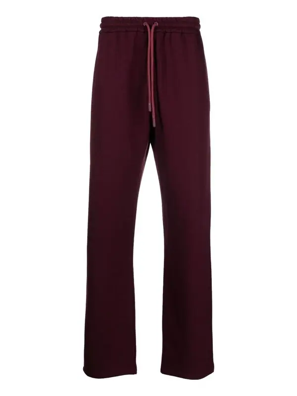 Off-White Logo-embroidered Cotton Track Pants - Red