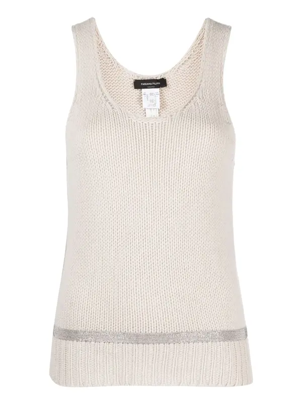 Fabiana Filippi Virgin Wool Knit Top - Neutrals