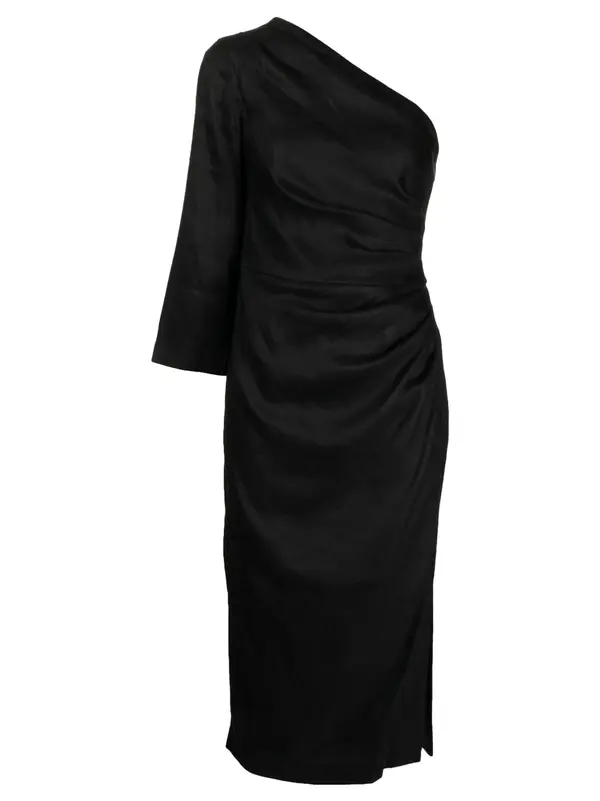 Veronica Beard Patsy Asymmetric Midi Dress - Black