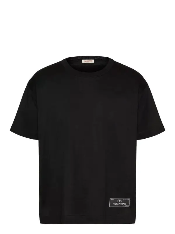 Valentino Garavani Cotton T-shirt With Maison Tailoring Label - Black