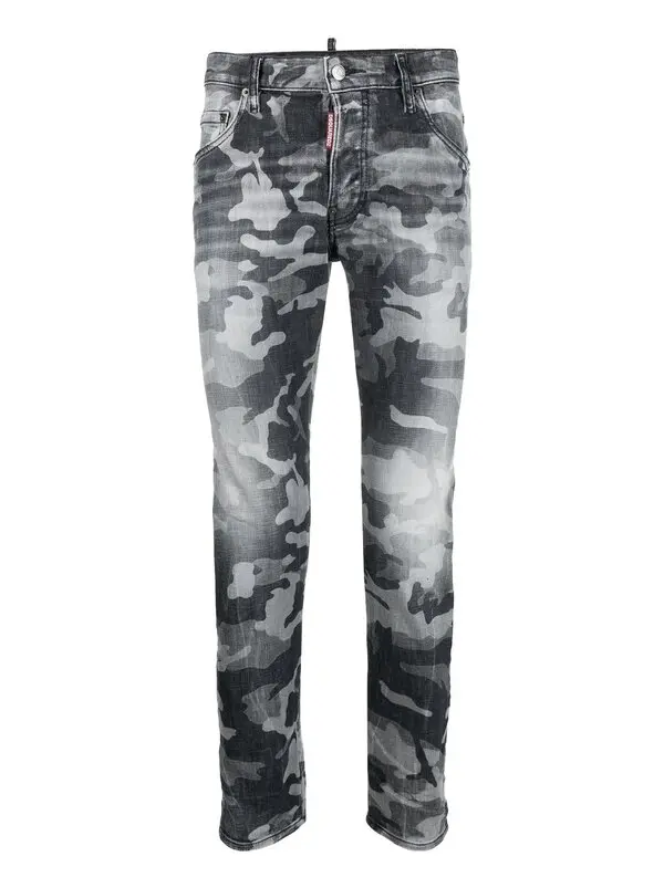 Dsquared2 Camouflage Bootcut Jeans - Grey