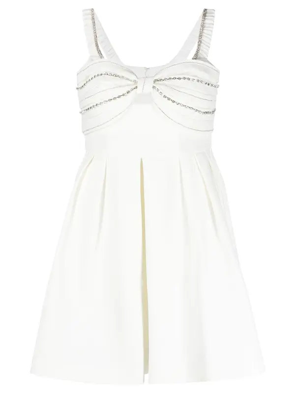 SELF-PORTRAIT Crystal-embellished Mini Dress - White