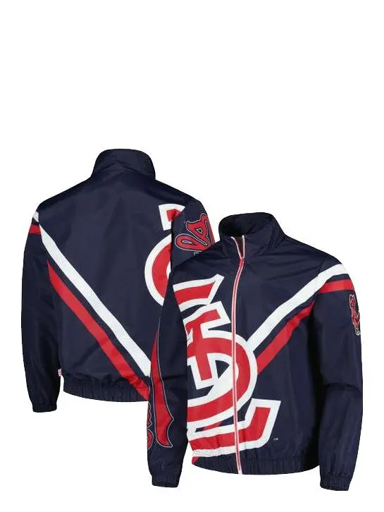 Mitchell & Ness St. Louis Cardinals Exploded Logo Full-zip Jacket - Navy