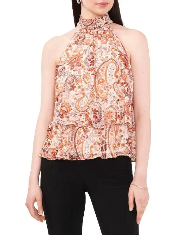 Chaus Paisley Print Halter Neck Blouse - Cream Multi