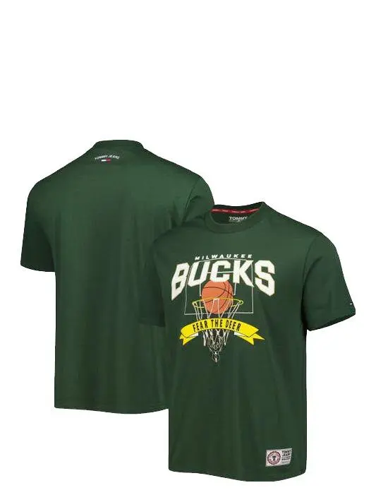 Tommy Hilfiger Milwaukee Bucks Tim Backboard T-shirt - Hunter Green