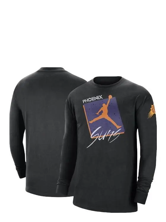 JORDAN BRAND Phoenix Suns Courtside Max 90 Vintage Wash Statement Edition Long Sleeve T-shirt - Black
