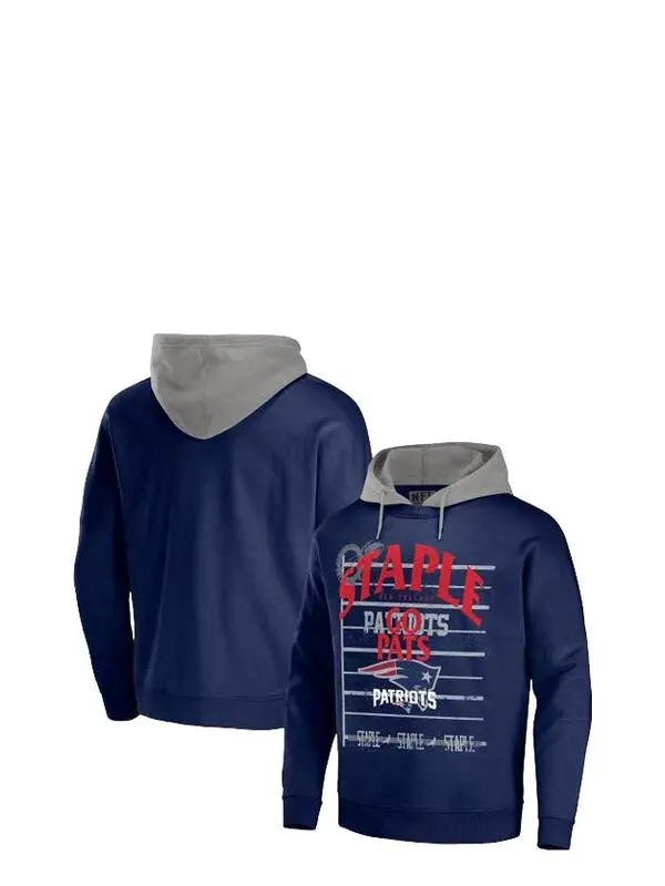 STAPLE New England Patriots Throwback Vintage Wash Pullover Hoodie - Navy