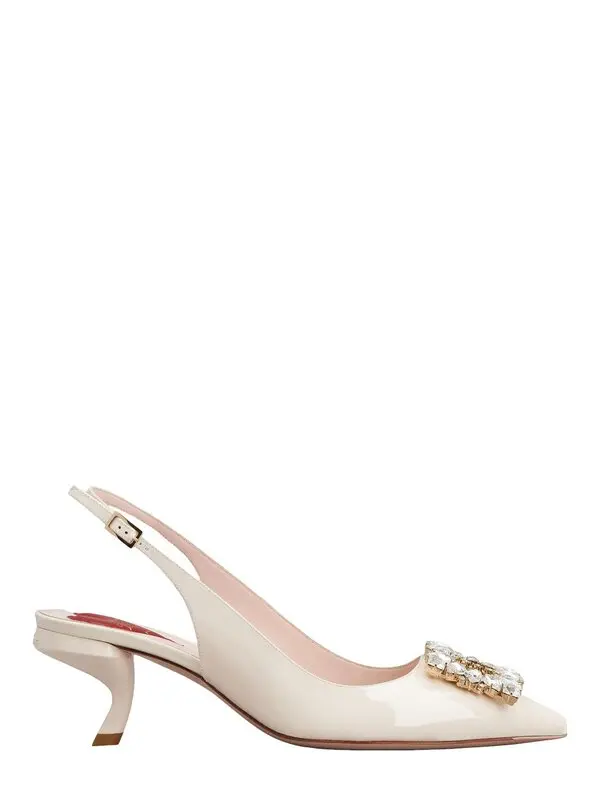 ROGER VIVIER Virgule Pointed Toe Slingback Pump - Cire