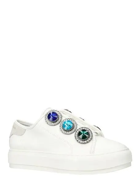 Kurt Geiger Laney Octavia Crystal Embellished Sneakers - White