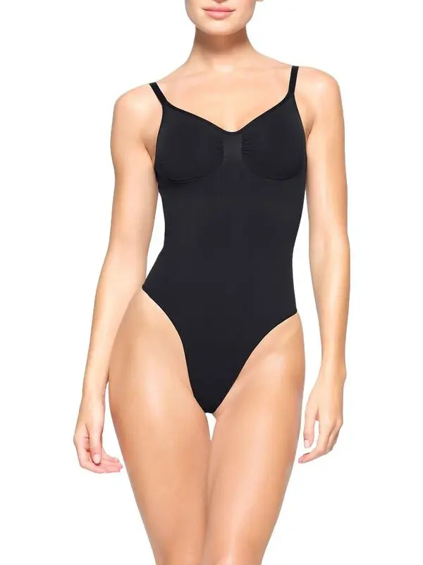 SKIMS Seamless Sculpt Low Back Thong Bodysuit - Onyx