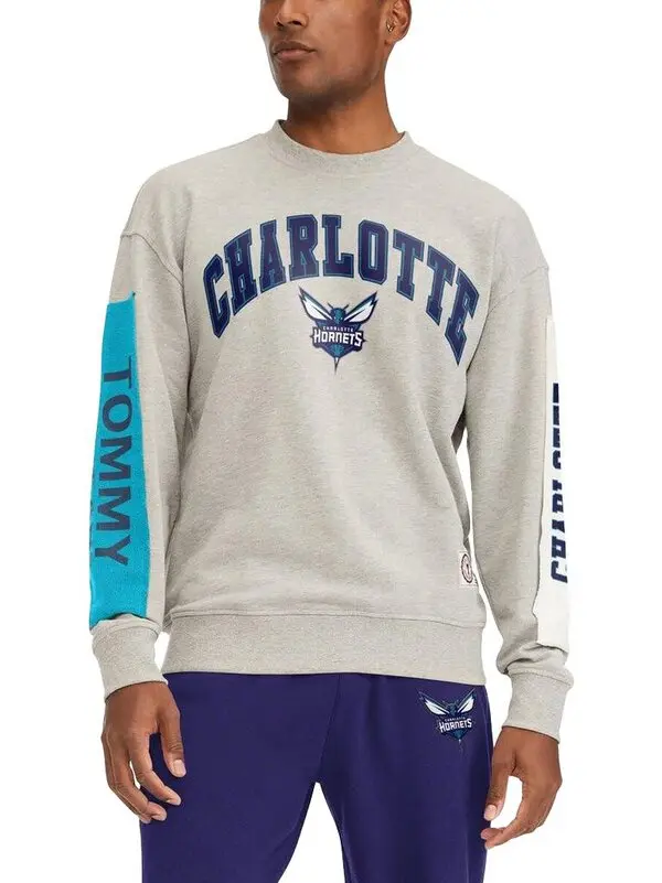 Tommy Hilfiger Charlotte Hornets James Patch Pullover Sweatshirt - Gray