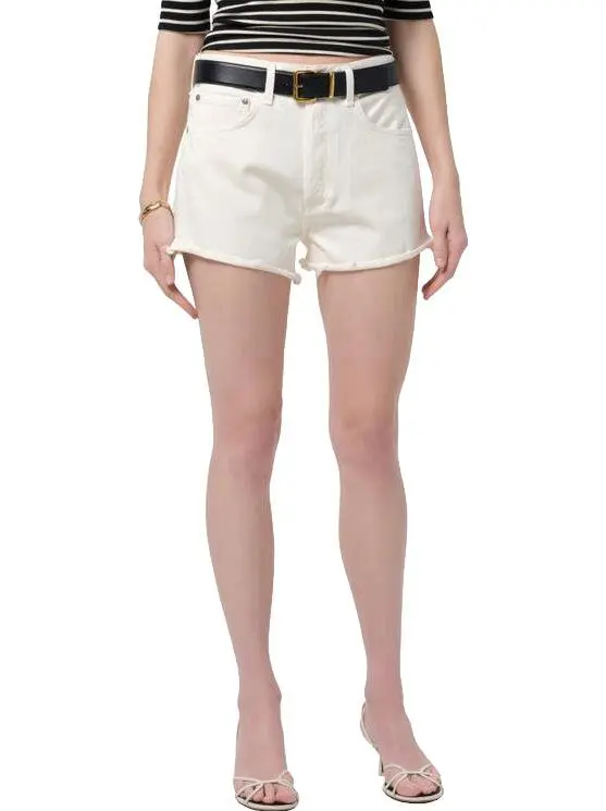 Citizens Of Humanity Marlow High-waist Denim Shorts - Plaster Cream