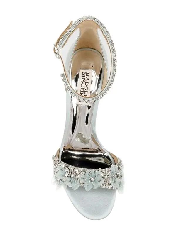 Badgley Mischka Finesse Satin Pumps With Crystals - Mist