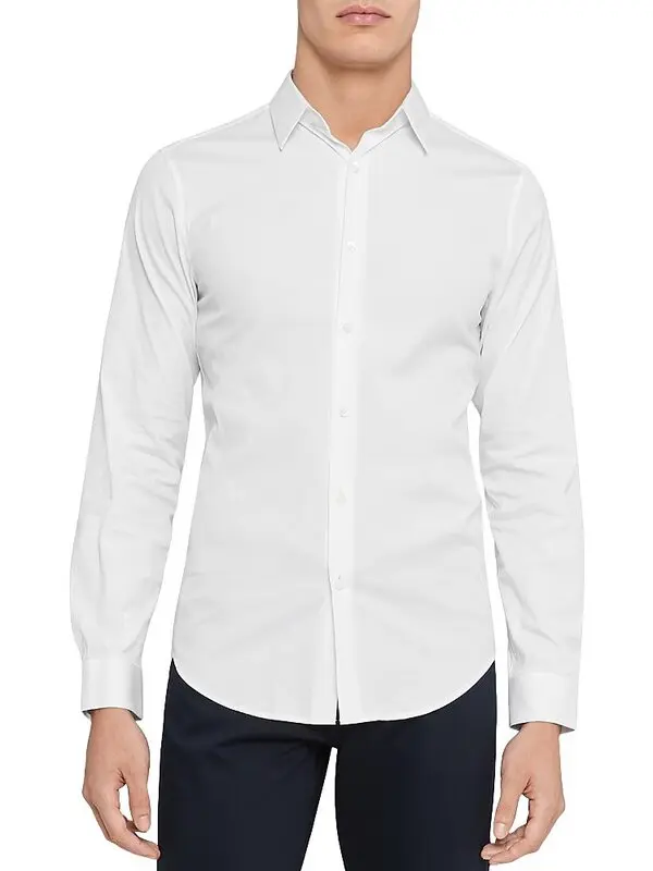 Theory Sylvain Button Down In Wealth - White