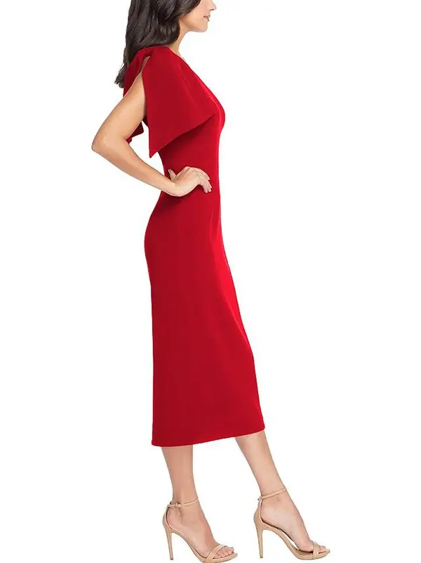 Dress The Population Tiffany One Shoulder Midi Dress - Garnet