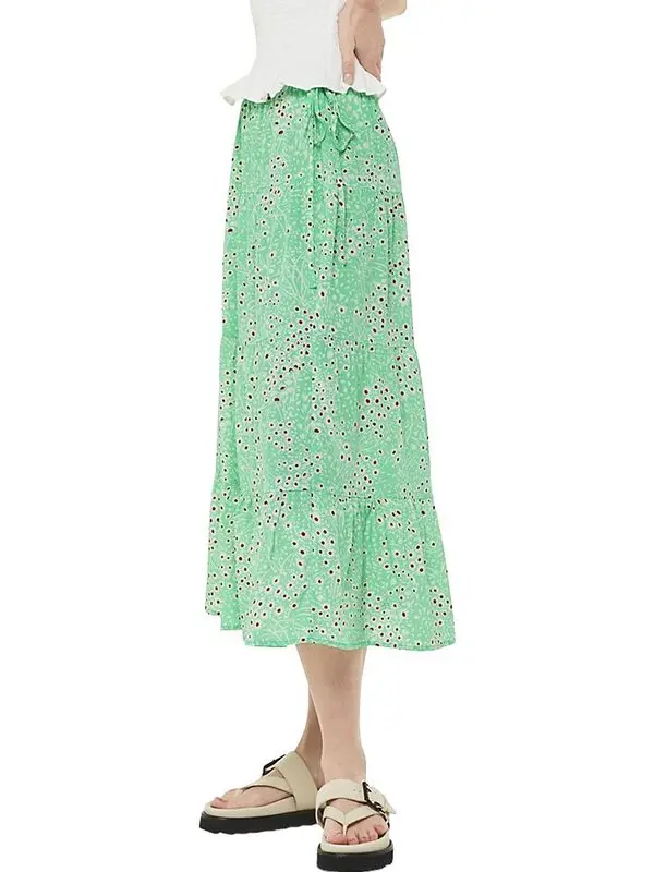 Whistles Daisy Meadow Skirt - Green/multi