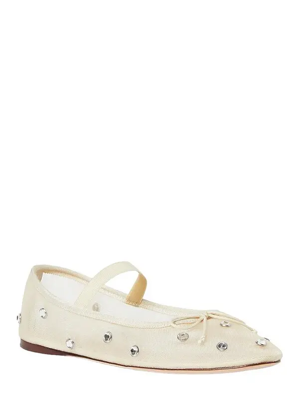 LOEFFLER RANDALL Leonie Embellished Ballet Flats - Cream