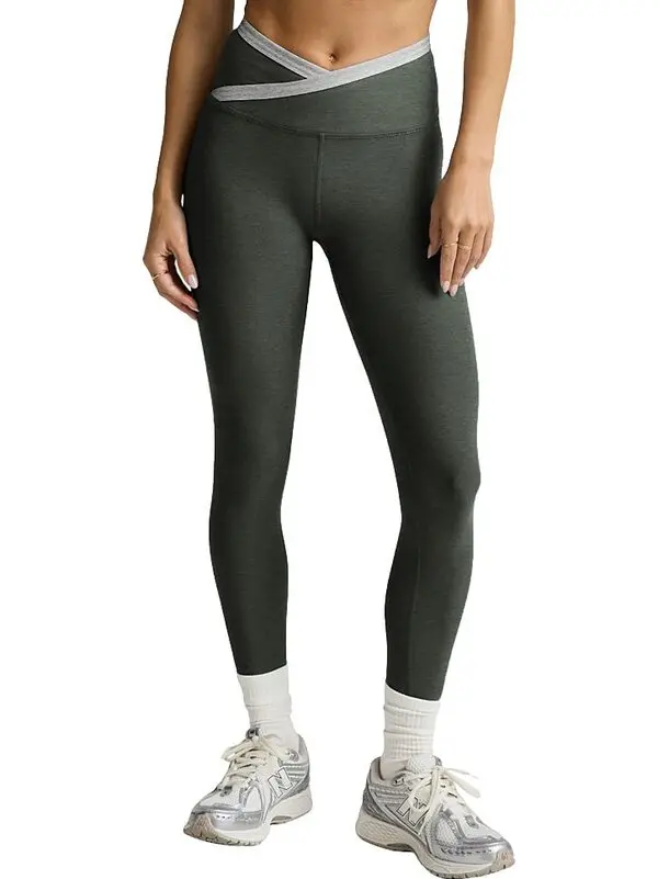Beyond Yoga Spacedye Outlines High Waisted Midi Leggings - Dusty Forest Heather