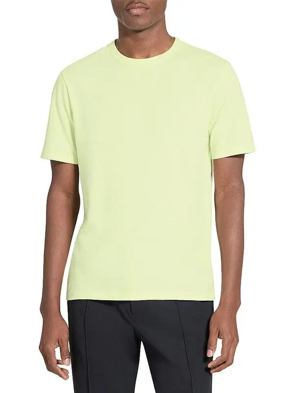 Theory Essential Tee In Cosmos Slub Cotton - Faded Lime