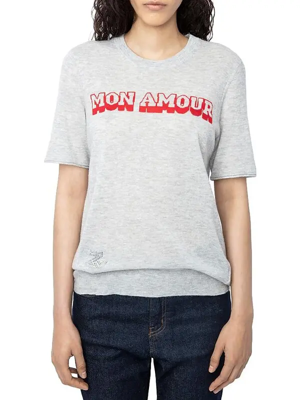 Zadig&Voltaire Mon Amour Cashmere Tee - Neige