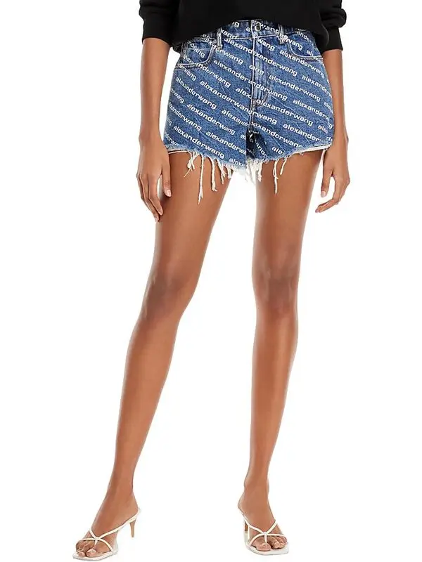 Alexander Wang Bite Denim Shorts - Deepblue/white