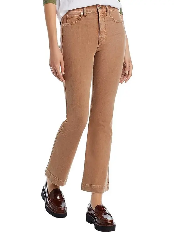 Veronica Beard Carson High-rise Ankle Flare Jeans - Tan Sierra