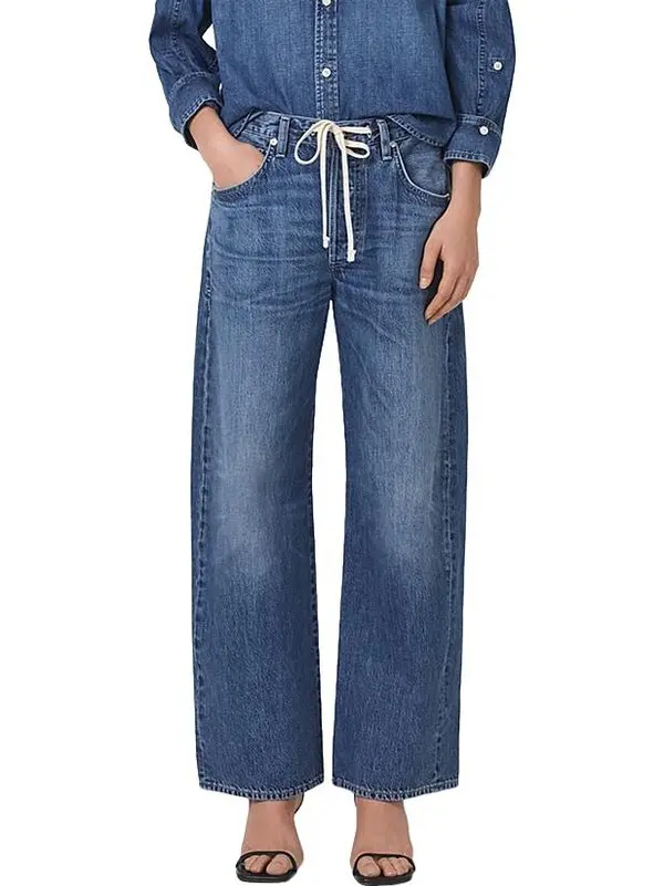 Citizens Of Humanity Brynn Drawstring High-rise Wide-leg Jeans - Atlantis