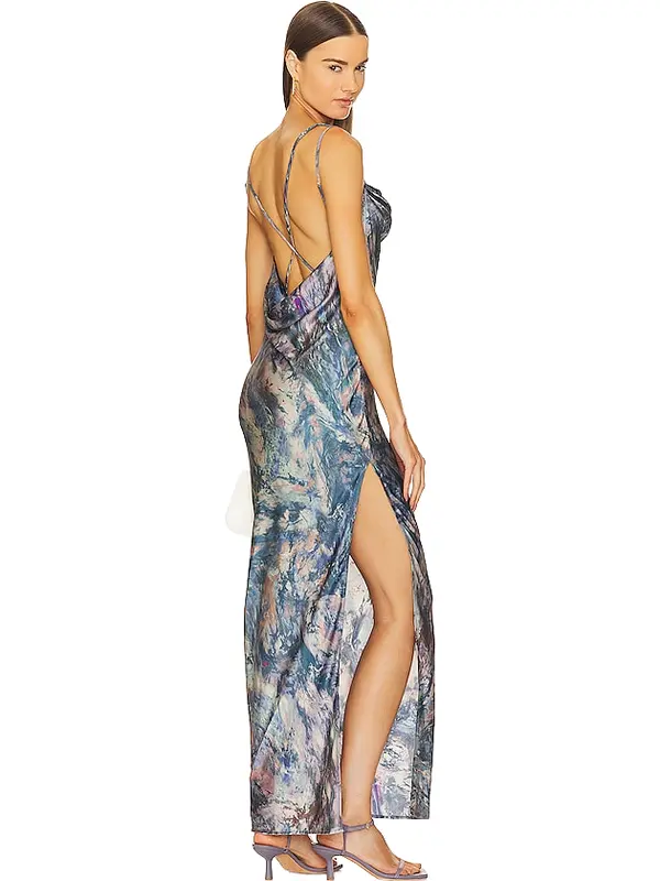 MICHAEL COSTELLO X Braxton Dress - Oil Abstract Print