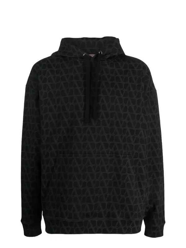 Valentino Garavani Toile Iconographe-print Cotton Hoodie - Black
