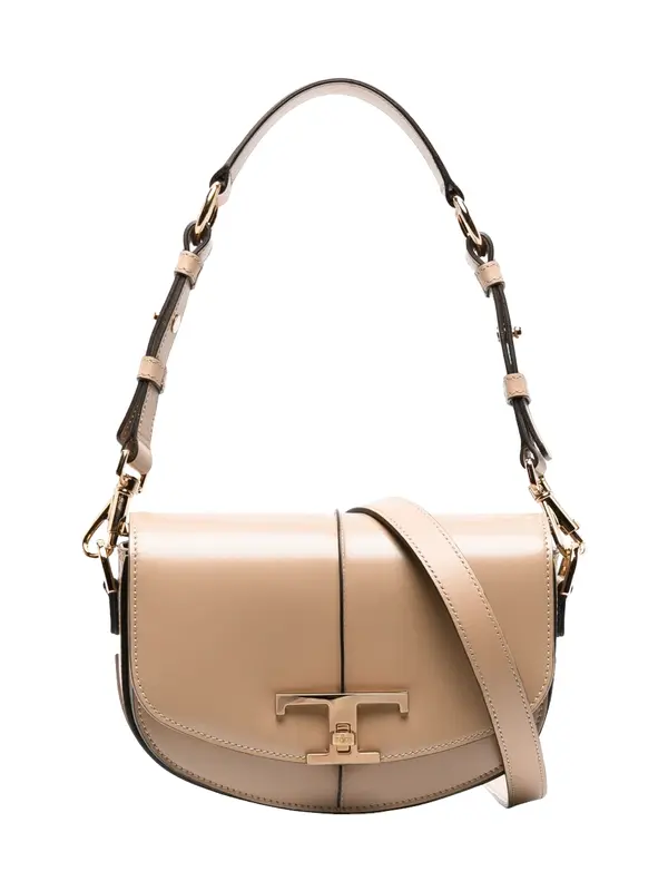 TOD'S T-plaque Leather Tote Bag - Neutrals