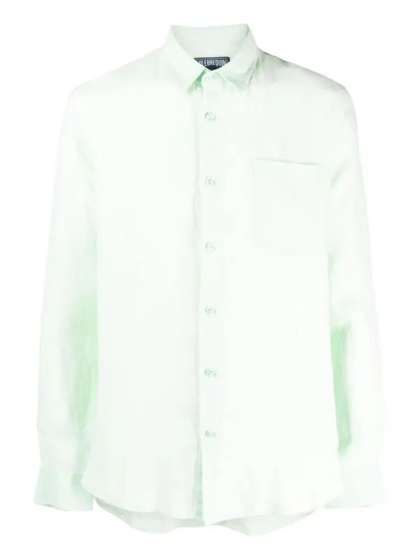 Vilebrequin Caroubis Long-sleeved Linen Shirt - Green