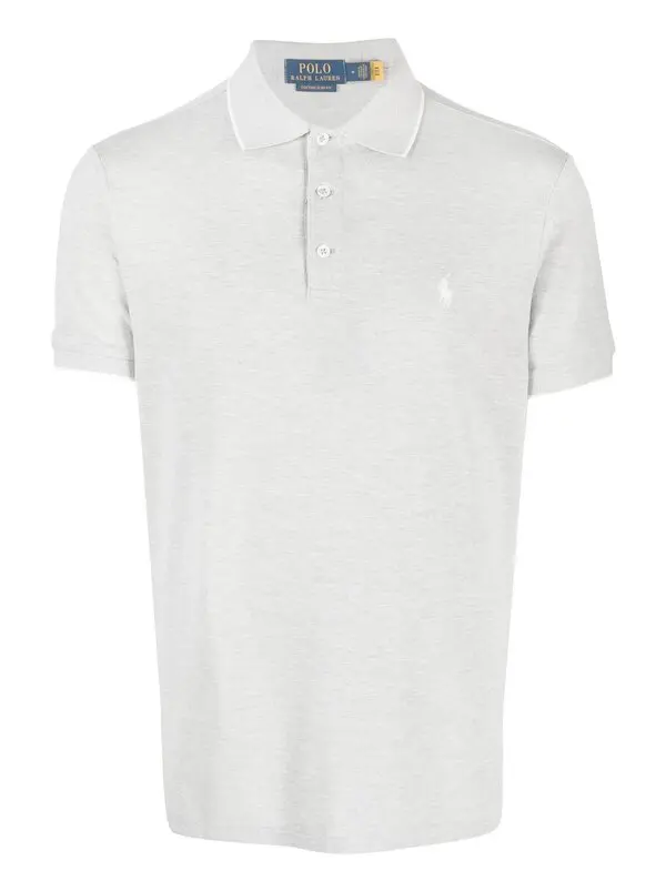 Polo Ralph Lauren Embroidered-logo Cotton Polo Shirt - Grey