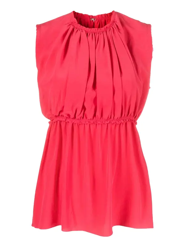 LANVIN Ruched Sleeveless Blouse - Pink